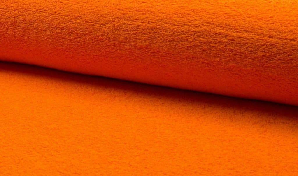 Double Sided Cotton TERRY TOWELLING Fabric Material - ORANGE